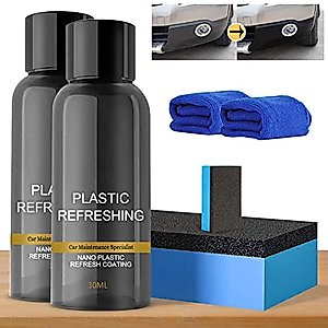 30/50ML Plastic Revitalizing Coating Agent, 1/2/5Pcs Nano Plastic Refreshing Coating, Plastic Parts Refurbish Agent for Car, Plastic Parts Retreading Agent Automotive Interior Cleaning Agent (30ML-2PCS)