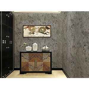 burgeliy Wall Paper Stick Pull and Stick Concrete Wallpaper Concrete Contact Paper for Walls Cement Wallpaper Peel and Stick Matte Self-Adhesive Vinyl Removable Wallpaper for Bedroom16 x118