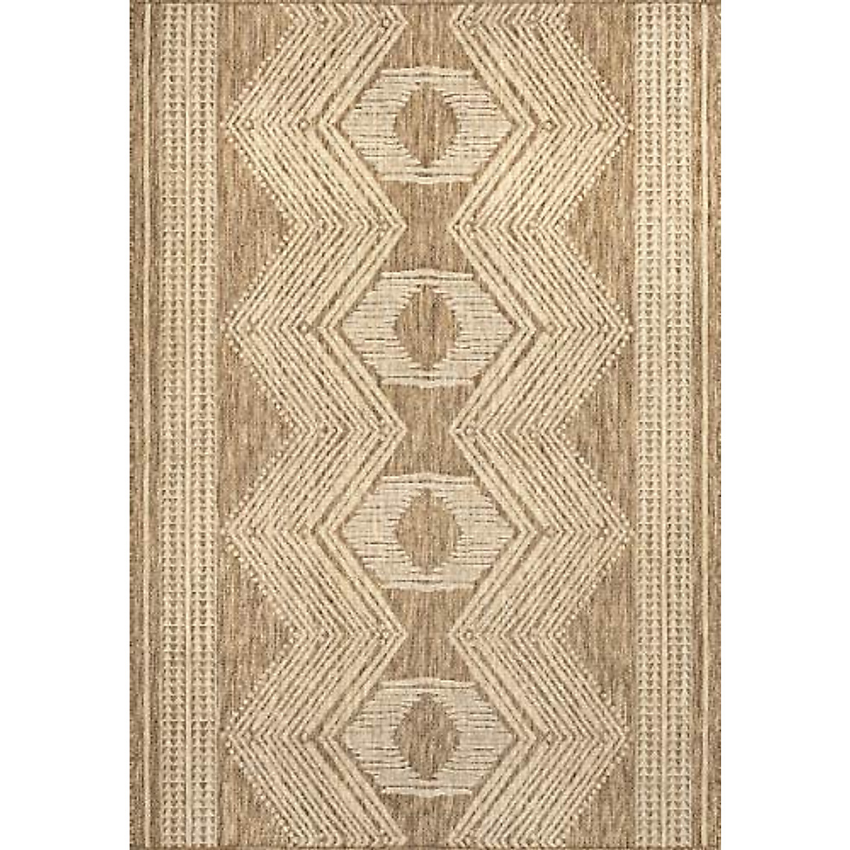 nuLOOM Ranya Tribal Indoor/Outdoor Area Rug, 8' x 10', Light Brown