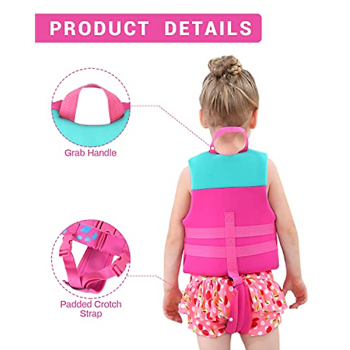 Gogokids Kids Swim Vest Float Jacket - Boys' and Girls' Floaties Swimsuit Buoyancy Swimwear