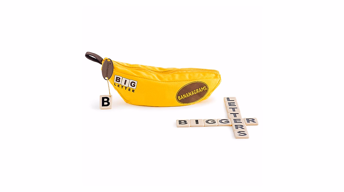 Big Letter Bananagrams Family Word Game with Large, Easy-to-See Tiles