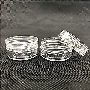 JOYWEE 10gram/10ml Round Clear Empty Container Jars with Clear Screw Lids Bulk for Lip Balms, Makeup Samples - BPA Free (40 Pack, Clear)