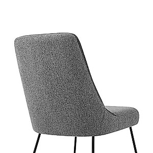 Armen Living Quartz Gray Fabric and Metal Dining Room Chairs-Set of 2, 34" H