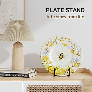 3 Pack 6 Inch Plate Stands for Display Picture Stand - 6 Inch Vinyl Table Top Display, Metal Frame Holders Decorative Plate for Book , Picture, Photo and Platter, Tabletop Art, Black 3 Packs