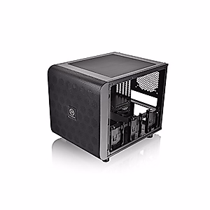 Thermaltake Core V21 SPCC Micro ATX, Mini ITX Cube Gaming Computer Case Chassis, Small Form Factor Builds, 200mm Front Fan Pre-installed, CA-1D5-00S1WN-00 Black