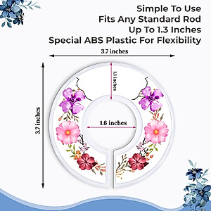 NEUTA 10x (Floral) Baby Closet Dividers with Marker - Double-Sided 0-24 Months - 2 Blank Baby Closet Size Dividers – ABS Plastic Baby Clothes Dividers for Closet - Baby Hanger Dividers…