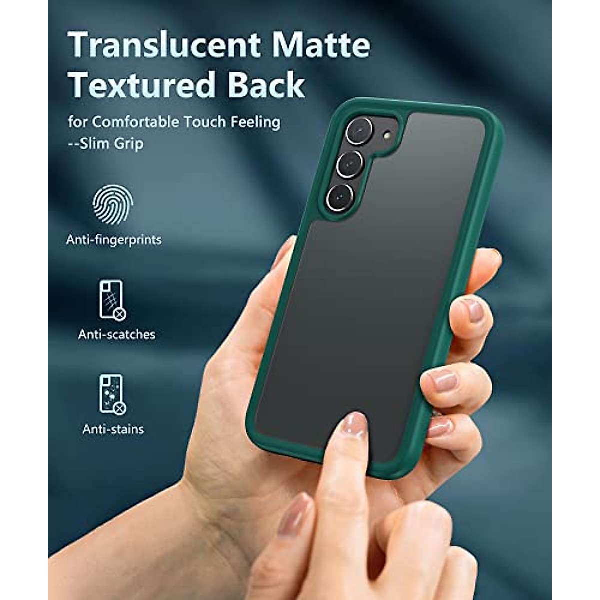 FNTCASE Samsung Galaxy S23+ 5G: Translucent Drop Proof Protection Phone Case | Dual Layer Rugged TPU Bumper Cover