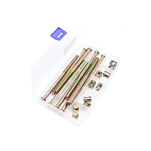 binifiMux 10-Pack M8 x 150mm Hex Drive Socket Cap Furniture Bed Bolt Crib Screws, Thread 78mm, M8x15mm Barrel Nut, Long Thread for Bunk Bed Zinc Plated