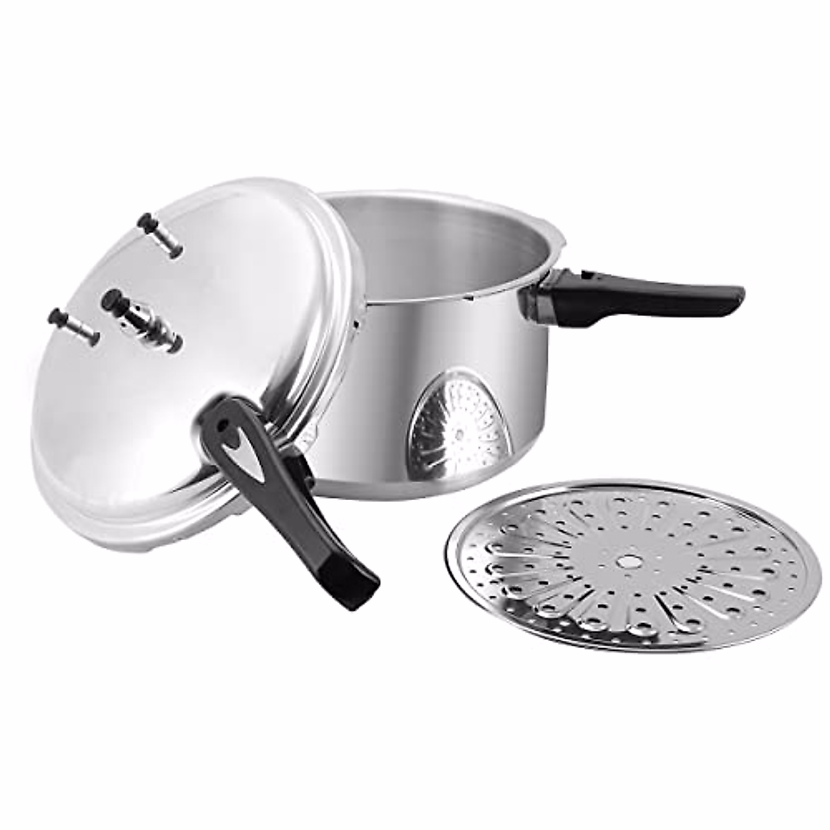 BreeRainz 12 Quart Pressure Cooker, Aluminum Pressure Canner w/Cooking Rack for Steaming,Canning and Stewing, Silver