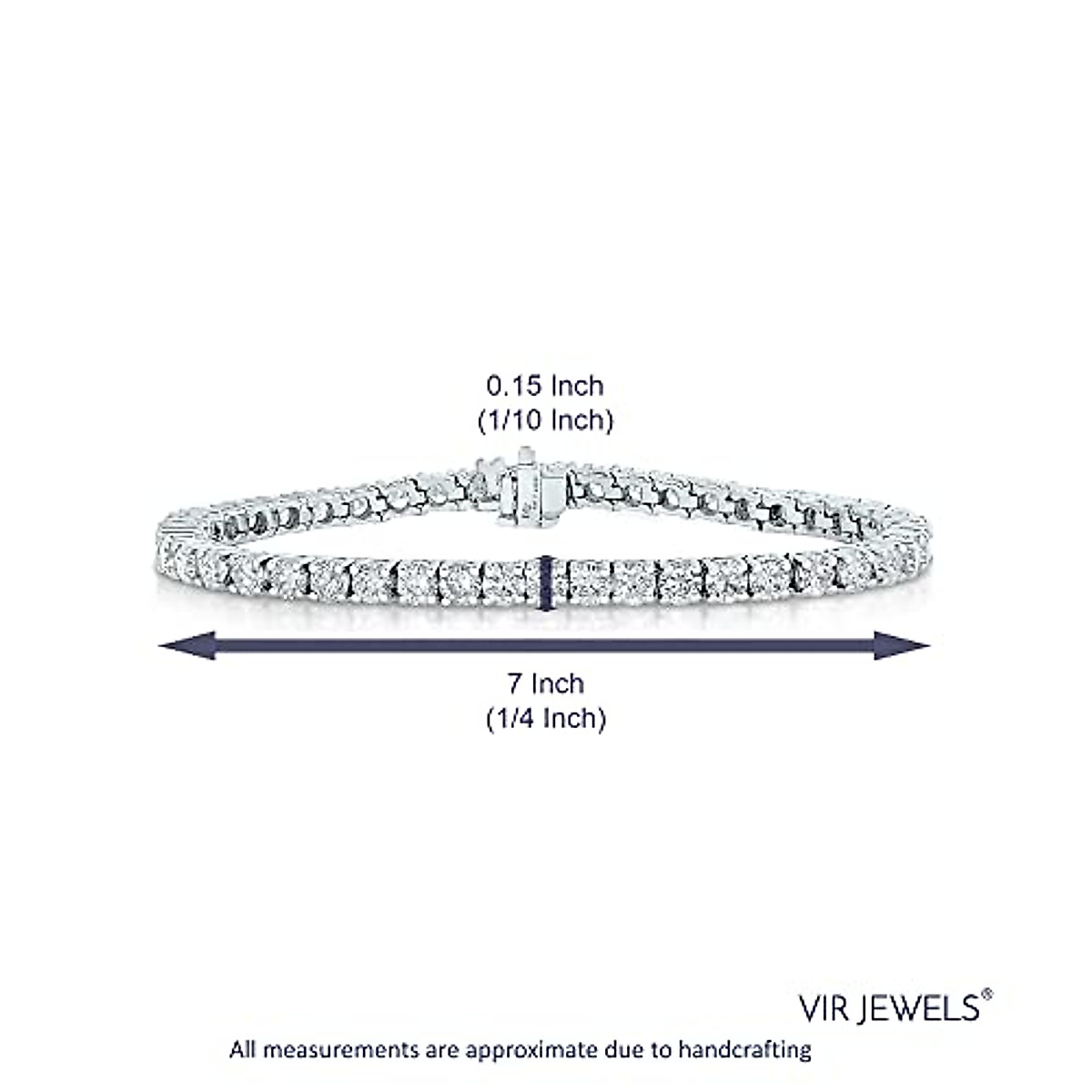 Vir Jewels 2 cttw Diamond Tennis Bracelet 14K White Gold Round Prong 7 Inch
