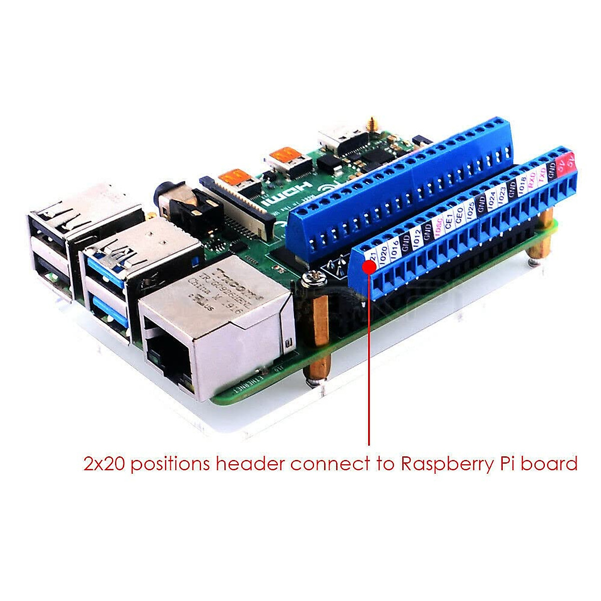 Mini Terminal Hat Expansion Board for Raspberry Pi 4B/ 3B+/ 3B/ 2B