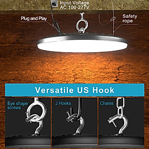 Upgrade 150W LED High Bay Light AC100-277V 22500LM (Eqv. to 600W HPS/MH) UFO High Bay LED Shop Lights,ETL Listed UFO Lights with Plug-12Pack 5Yrs Warranty