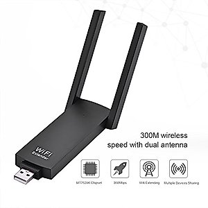 Portable 300M Dual Antenna USB WiFi Signal Range Extender Wireless Router Repeater Amplifier