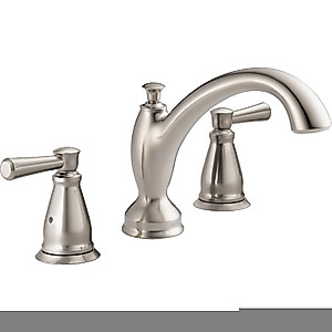 Delta Faucet Linden Traditional Roman Tub Faucet - T2793-SS - Classic Bathtub Faucet & Handles - Durable Bathroom Fixtures - Stainless (Valve Sold Separately)