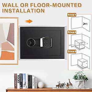 4.0 Cuft Large Home Safe Fireproof Waterproof, Anti-theft Fireproof Safe with Fireproof Bag, Programmable Keypad and Spare Keys, Digital Security Home Safe for Documents Firearm Money Valuables