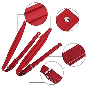 VGEBY Accordion Straps, Adjustable Accordion PU Shoulder Straps Accordion Strap Set for 16-120 Bass (Red)