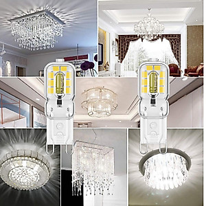 Sriomny, G9 Led Bulb 2W, 20W Halogen Equivalent, G9 Bi pin Base, 4000K, Natural White, Non-dimmable, 360° Beam Angle Bulb AC 120V G9 LED Bulb Transparent housing, 10 Pack