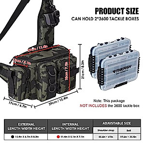 THKFISH Fishing Tackle Bag Fly Fishing Bag Sling Pack Portable Fishing fanny pack Waist Pack with D-Rings and Waist Strap Greencamo