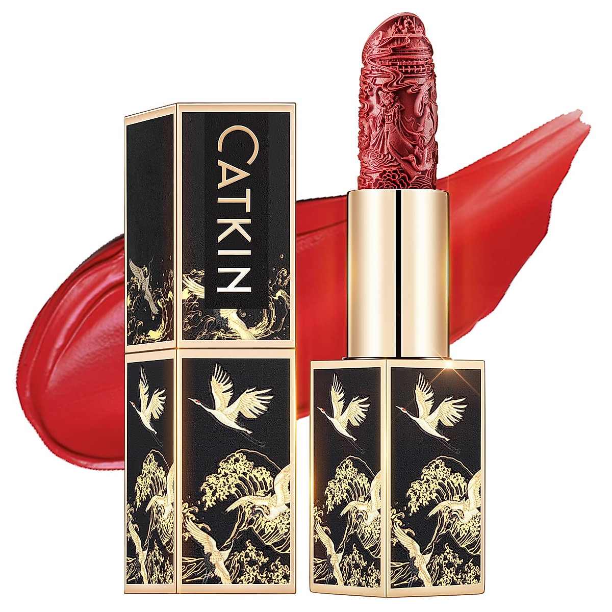Catkin Moist Lipstick Hydrating High Impact Color Infused with Vitamin E and Avocado Oil Smooth Soft Texture Long Lasting Red Glow Finish 130
