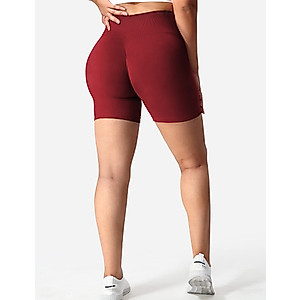 YEOREO Women Intensify Athletic Shorts Seamless Scrunch Workout Shorts High Waisted Active Gym Yoga Shorts Scarlet S