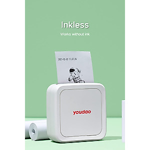 YOUDAO Pocket Printer | Portable Mini Bluetooth Thermal Printer | Photo Printer, Sticker Maker, Cute Notes Printer Compatible with iOS & Android | Journaling, Scrapbooking, Note Taking, Gifts, More