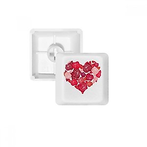 DIYthinker Pink Heart Shaped Roses Valentine's Day Keycap Mechanical Keyboard PBT Gaming Upgrade Kit