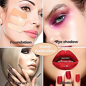 Penugo 180 Degree Folding Acrylic Makeup Mixing Palette, Plastic Foundation Makeup Facial Palette with Felt Bag, Transparent Spatula Tool for Eyeshadow Liquid Foundation Cosmetic Pigment Mixing