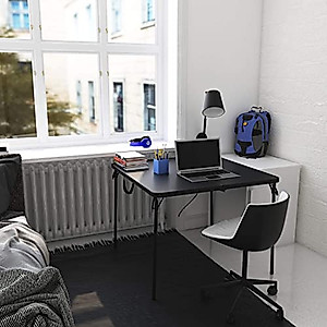 COSCO XL 38.5" Fold-in-Half Card Table w/ Handle, Black, Indoor & Outdoor, Portable, Wheelchair Accessible, Camping, Tailgating, & Crafting Folding Table