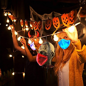 ShineWorld LED Rave Mask Light Up Mask Glowing 7 Colors Luminous,USB Rechargeable for Costumes Party Christmas Halloween for Men Women Childs Face Mask