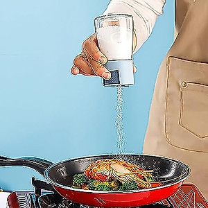 Salt and Pepper Shakers Precise Quantitative Push Type, metering Seasoning Dispenser, metered Salt Dispenser, 0.5g Salt Dispenser, Moisture Proof Salt and Pepper Shakers (1pcs*light green)