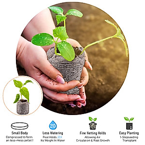 Legigo 50 Pcs 30mm Peat Pellets Starter Pods, Compressed Starting Plugs Pellet Fiber Soil Helps to Avoid Root Shock for Planting Herb Flower Vegetables