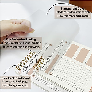 Daily Planner with 4 Office Highlighters, To do List Notebook with Hourly Schedule, Productivity Calendar Exercise, Work Organizer for Man/Women, Daily Journal for Priority Notes, (6.5x9.8")