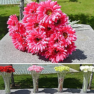 Acamifashion Real Touch Feel Fake Bouquet 1 Pc Artificial Silk Gerbera Daisy Flower Wedding Party Bouquet Home Garden Decor - Pink