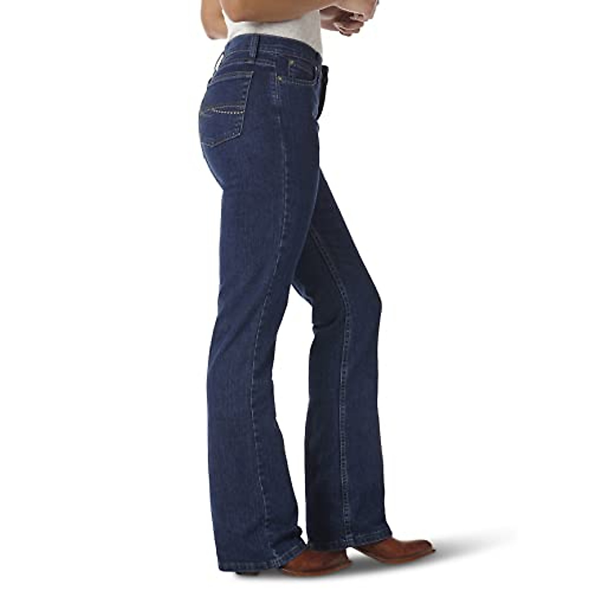 Wrangler womens Real Wrangler Classic Fit Mid Rise Boot Cut jeans, Casted Blue Indigo, 12 1 US