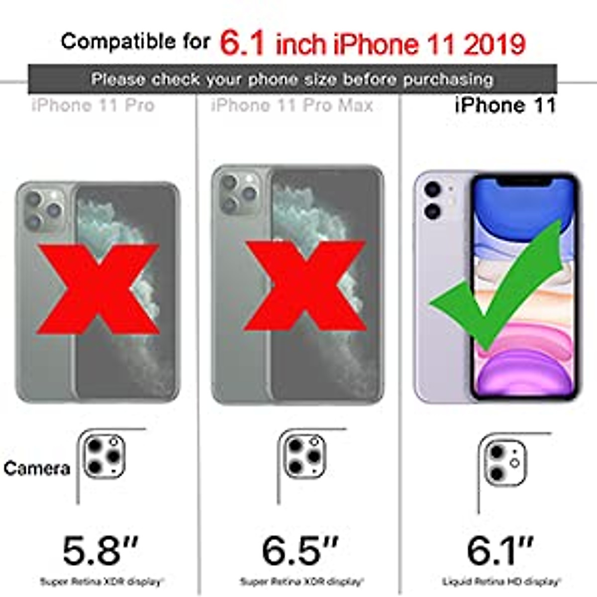 iPhone 11 Wallet Case, iPhone 11 Crossbody Case, ZVEdeng Card Holder Crossbody Wallet Zipper Case for Women Wrist Strap Shockproof Leather Case for Apple iPhone 11 6.1'' Lizard Skin Apricot