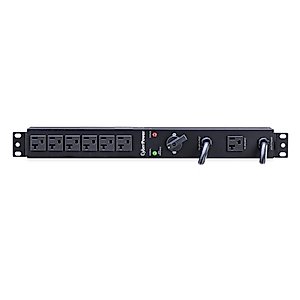 CyberPower MBP20A6 Maintenance Bypass PDU, 120V/20A, 6 Outlets, 1U Rackmount Black