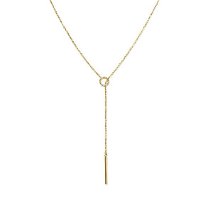 Benevolence LA 14k Gold Lariat Necklace for Women | Gold Bar Necklace | Candace Cameron Designed Y Necklace for Women | Long Chain Necklace | Drop Necklace | Accessories for Women | Gifts for Her