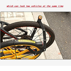 volunt Mountain Bike Code Lock,Bicycle Code Lock,Folding Bike Lock with 4 Password Anti-Theft, Heavy Duty Bicycle Security Combination Chain Lock with 8 High Security Hardened Metal, Black