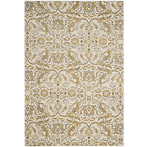 SAFAVIEH Evoke Collection Area Rug - 8' x 10', Ivory & Gold, Shabby Chic Oriental Design, Non-Shedding & Easy Care, Ideal for High Traffic Areas in Living Room, Bedroom (EVK238S)