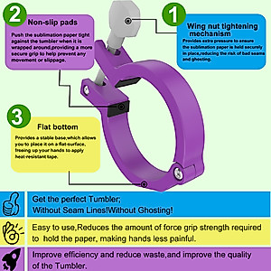 GEOCCI 2 Pack Sublimation Tumblers Pinch, Tumbler Pincher for 20 oz Tumbler Sublimation Tool，Perfect Tumbler Wrap Tool and Wrapping Clamp,Comes with Measuring Ruler and Adhesive Tape