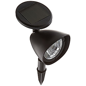 Solar Powered Lights (Set of 4)- LED Outdoor Stake Spotlight Fixture for Gardens, Pathways, and Patios by Pure Garden, Black