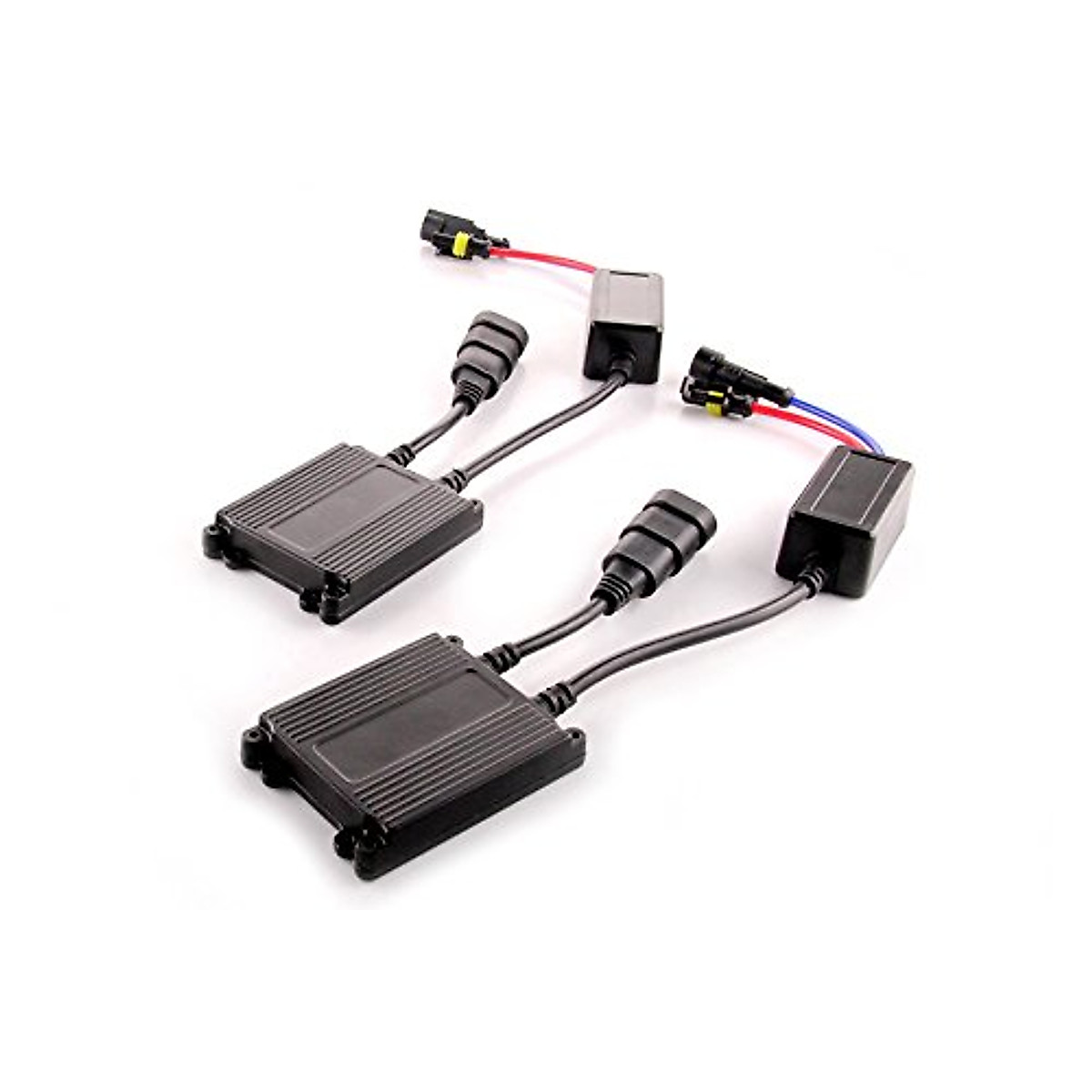 Pair of DDM Tuning Bi Xenon Retrofit Mini H1 Projectors V3 Ultra,2.5in, W / DDM Slim 35W HID Kit and Mini Gatling Gun Shrouds, (DDM 35W,5000K)