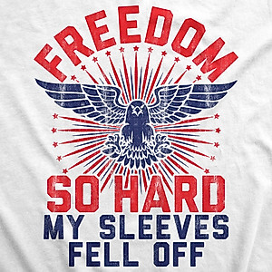 Mens Fitness Tank Freedom So Hard My Sleeves Fell Off Tanktop Funny USA 4th of July Shirt Funny Workout Shirt Patriotic Tank Top for Men Cool Fitness Tank White M