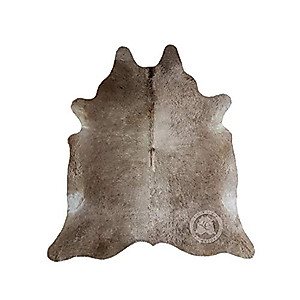 Genuine Taupe Grey Cowhide Rug 6 x 6-7 ft. 180 x 220 cm