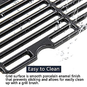 Hongso 18" x 25" Cast Iron Cooking Grates for Charbroil Performance 463377017, 463347017, 463376018P2, 463673617, 463376117, 463377117, 4-Burner 475 Cart Liquid Propane Gas Grill, 3 Pack, PCZ163