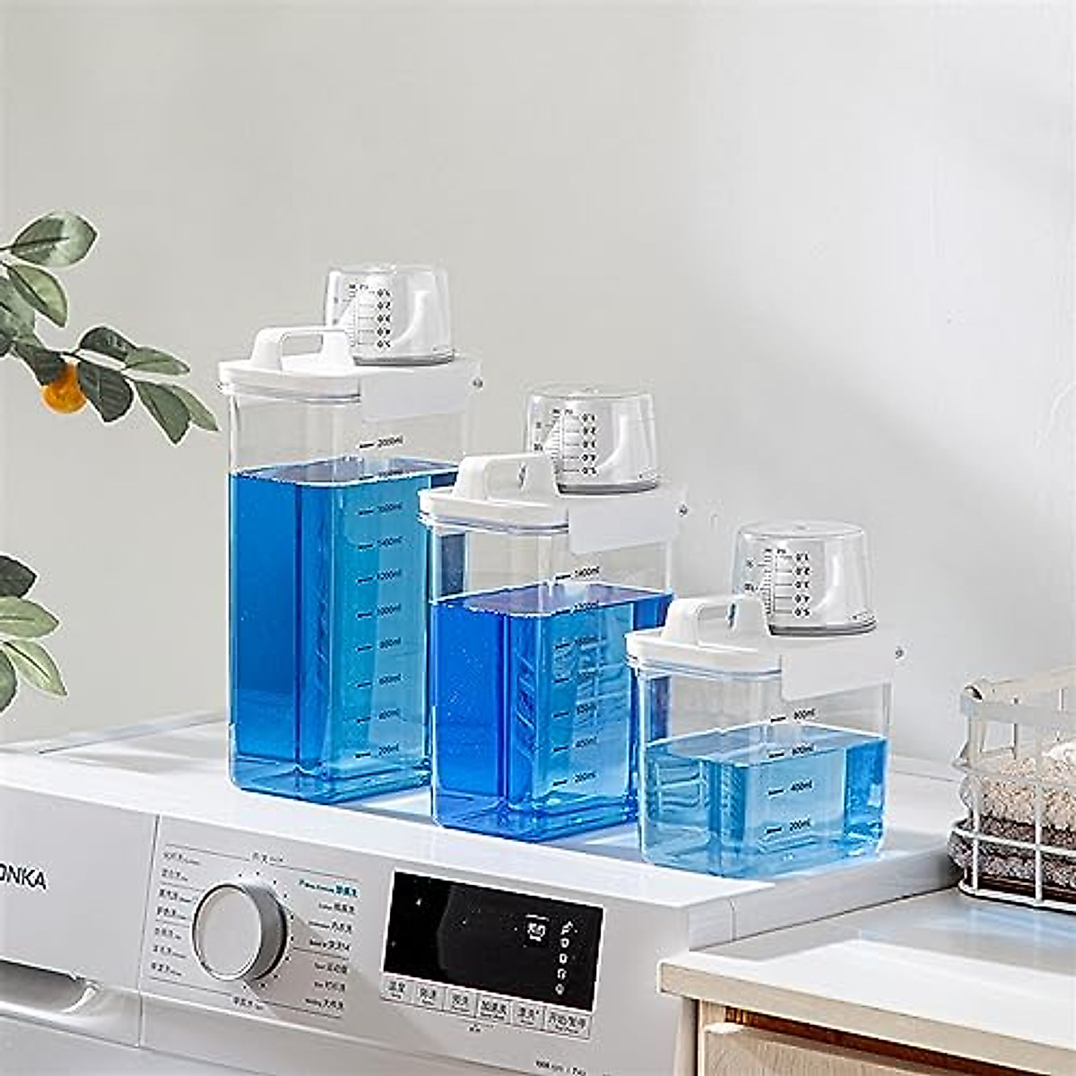 Storage Tank With Measuring Cup, Washing Powder Storage Box, Household Laundry Detergent Storage Bottle, Washing And Care Products Packaging Tank (Color : 1800ML)