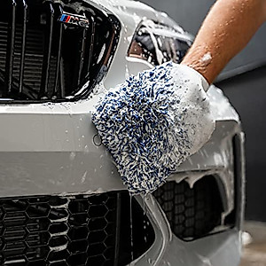 GYEON Quartz Q²M Smoothie Microfiber Car Wash Mitt - Ultra Soft Glide - Korean Microfiber Blend - Lint Free - Extended Durability - Scratch Free - Car Detailing - Car Bucket Wash