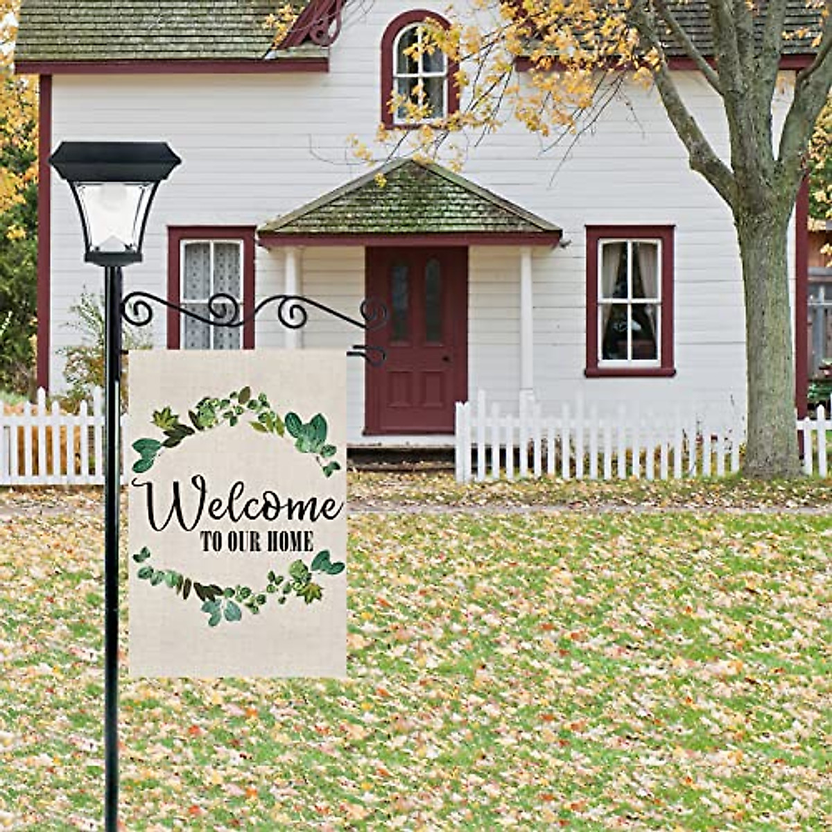 Welcome Garden Flags Courtyards Double Sided Decorative House Flag Welcome To Our Home Outside Seasonal Holiday Yard Flag Watercolor Durable Burlap Farmhouse Flags 12.5 x 18 Inch Welcome Banner