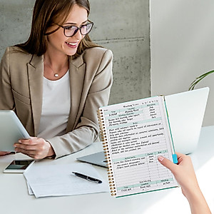 GuanQiao Meeting Notebook for Work with Action Items,Hardcover Spiral Meeting Notes for Note Taking,Professionally Office/Business/Schools Agenda for Men/Women,160 Pages,7 x 10, Teal