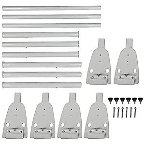 ECCPP Adjustable Van Ladder Rack Hightop 3 Bars Roof Rack fit for Chevy Express 2500 for Dodge for Ford E-250/350 for GMC Savana with Rain Gutters Heavy-Duty Steel Pickup Truck Ladder Rack